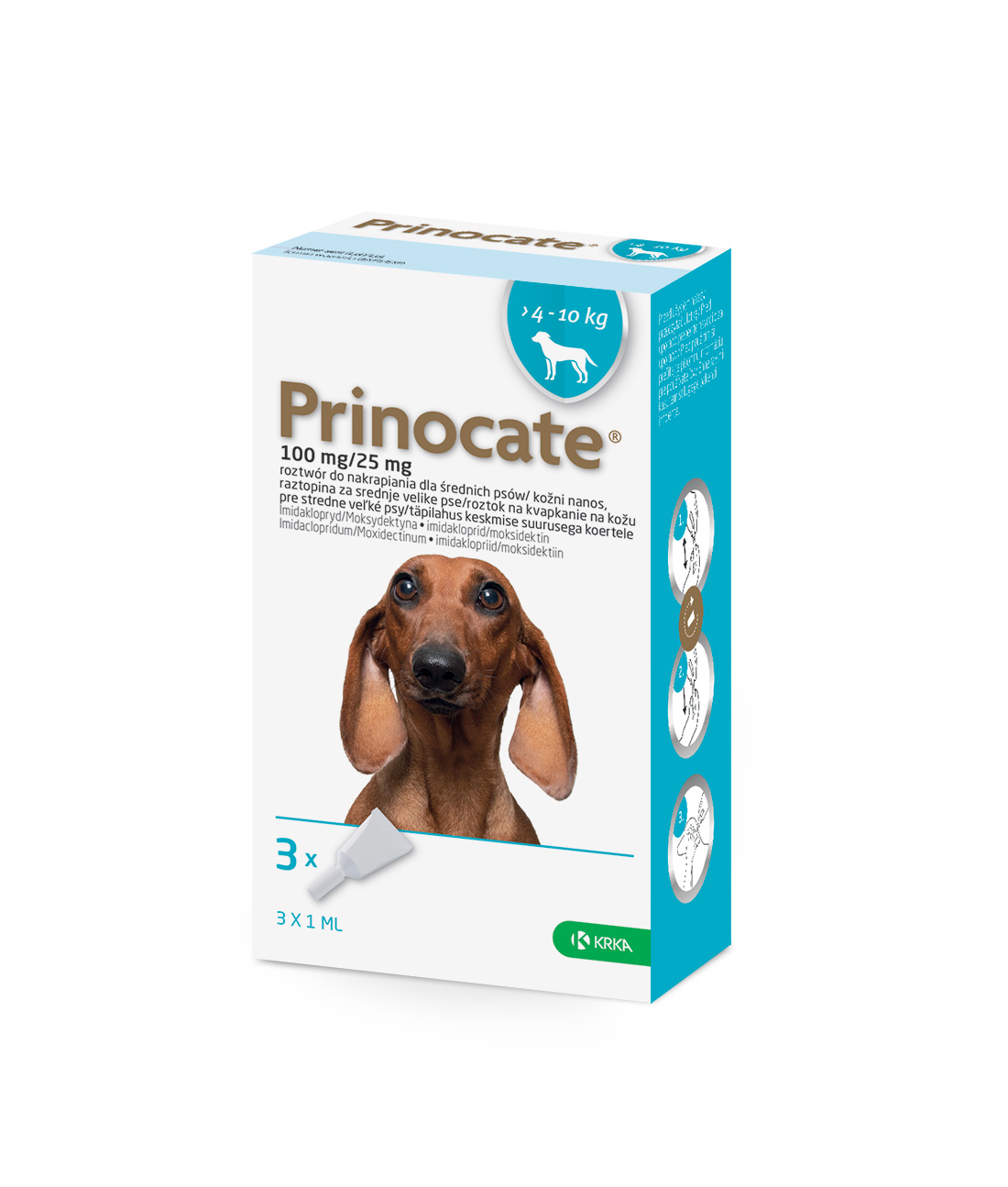 Prinocate 100 mg/25 mg roztok na kvapkanie na kožu pre stredne veľké ...