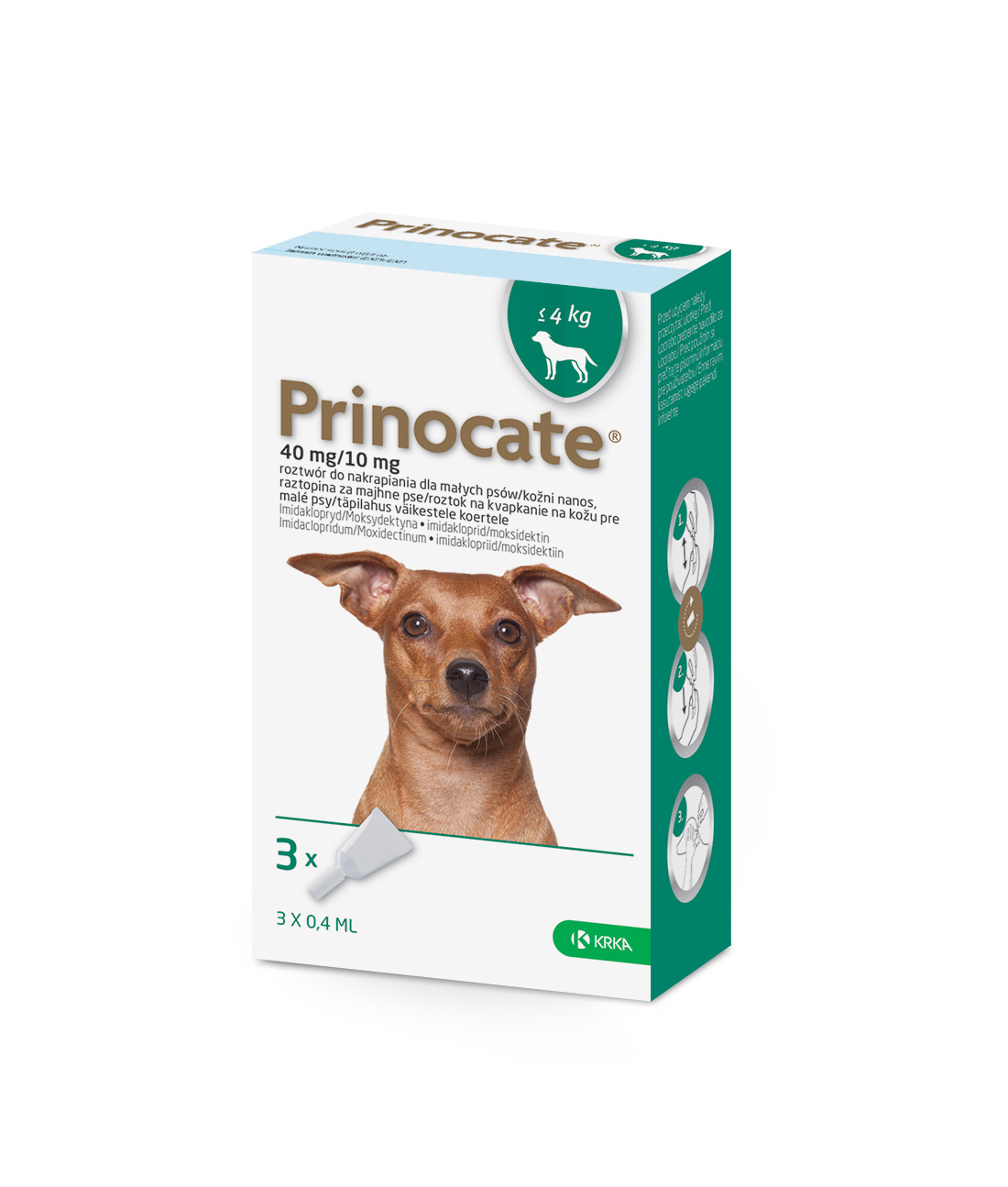 Prinocate 40 mg/10 mg roztok na kvapkanie na kožu pre malé psy | Krka