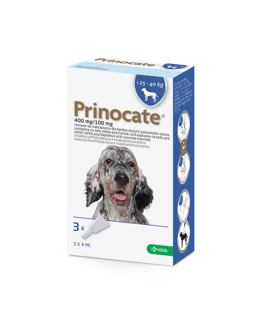 Prinocate 400 mg/100 mg roztok na kvapkanie na kožu pre veľmi veľké psy ...